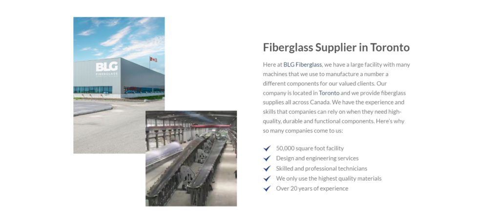 BLG Fiberglass Manufacturing Website Project | Gilmedia